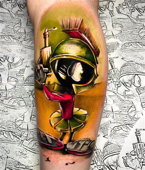 Marvin The Martian Tattoo Outline