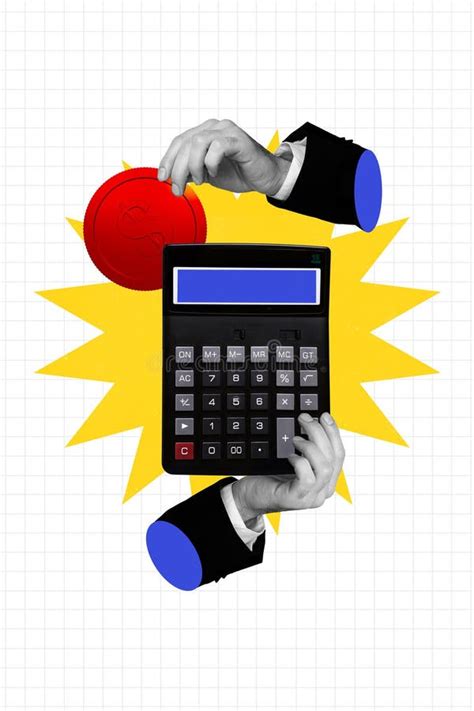 Trend Artwork Sketch Design Montage 3d Collage Of Hand Hold Calculator