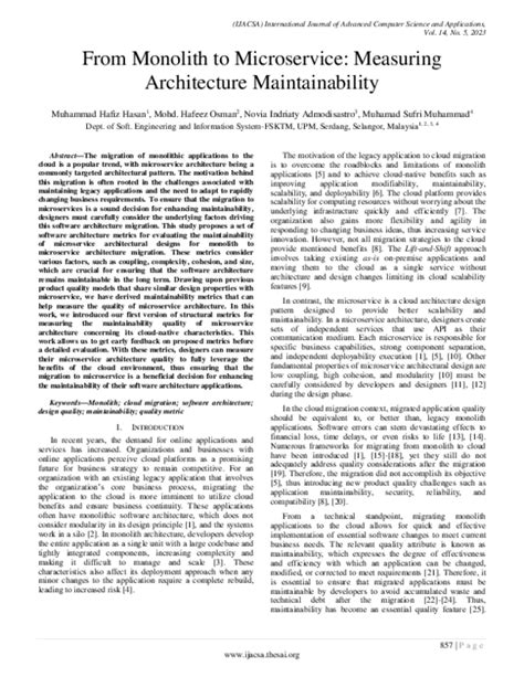 Pdf From Monolith To Microservice Measuring Architecture Maintainability
