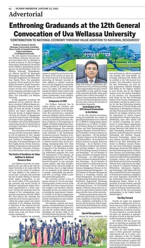 12th General Convocation Of Uva Wellassa University Uva Wellassa