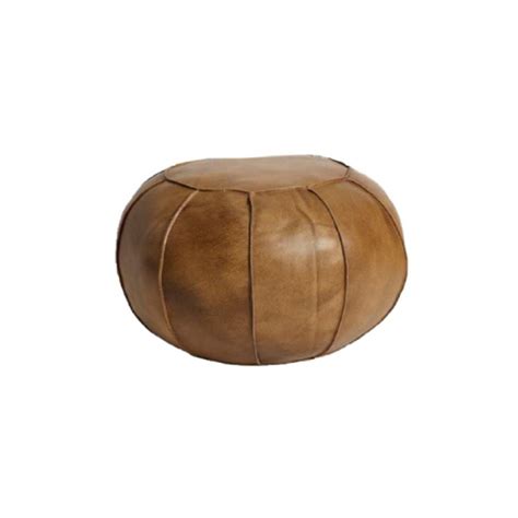 Leather Puff Vintage Brown Urbano Interiors