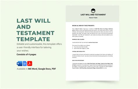 Last Will And Testament Template Free South Africa Free Printables
