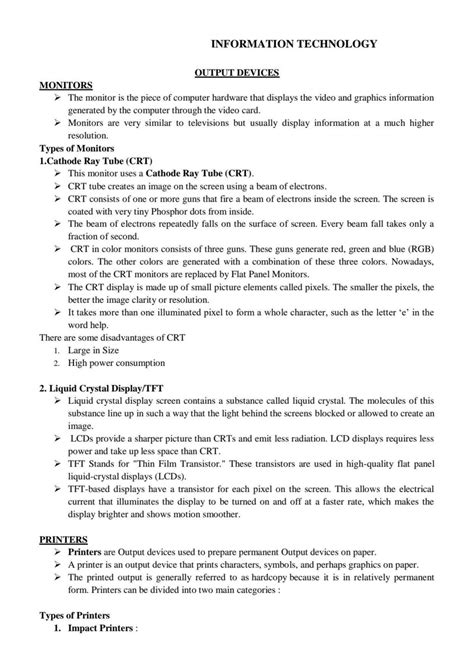 Information Technology Notes Comp0001 Information Technology Curtin Thinkswap