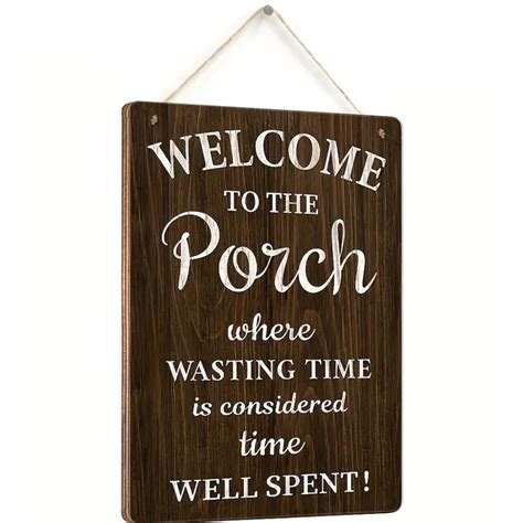 1 יחידה שלט עץ ברוכים הבאים למרפסת עיצוב מרפסת Temu