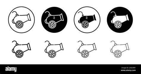 Cannon Icon Vector Logo Set Collection For Web App Ui Stock Vector