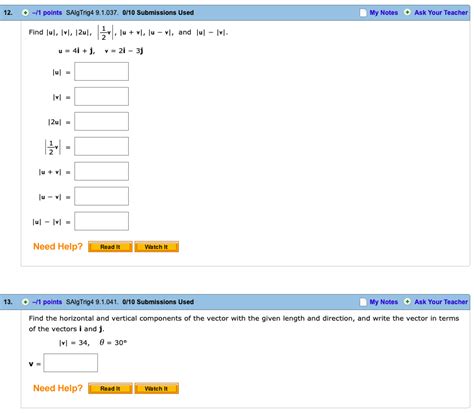 solved write the given vector in terms of i and j u 8 9