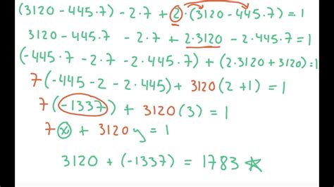 Worked Example Extended Euclidean Algorithm Youtube