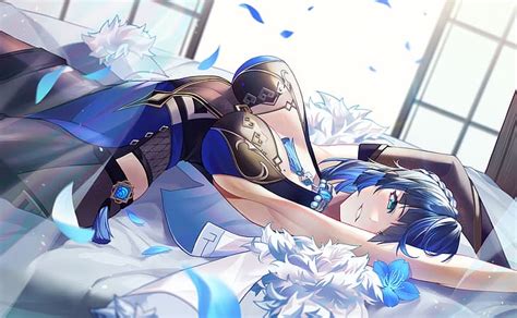 Blue Eyes Yanfei Yelan Hd Genshin Impact Wallpapers Hd Wallpapers