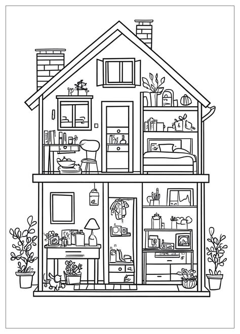 Inside House Coloring Pages Design Your Dream Home Crayonazcom