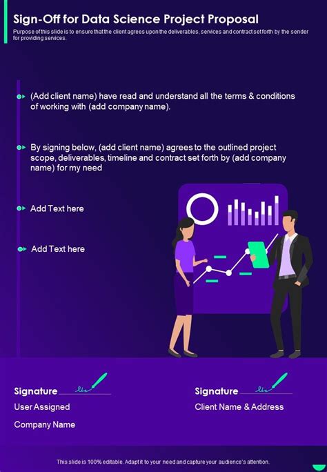 Sign Off For Data Science Project Proposal One Pager Sample Example Document Ppt Example