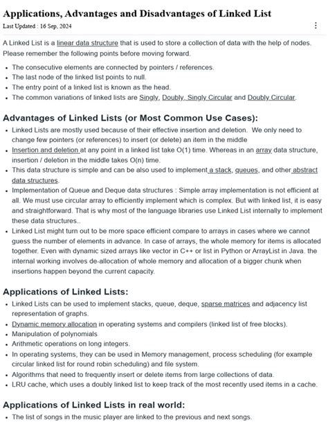 Linked Lists Uses Pros And Cons Pdf Queue Abstract Data Type Data