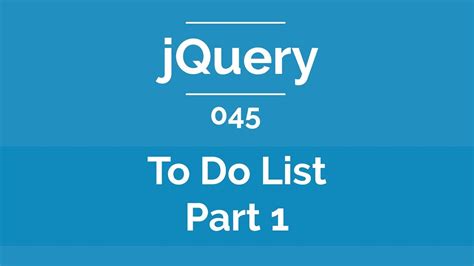 Arabic Jquery Practical Course 045 How To Create To Do List Part 1