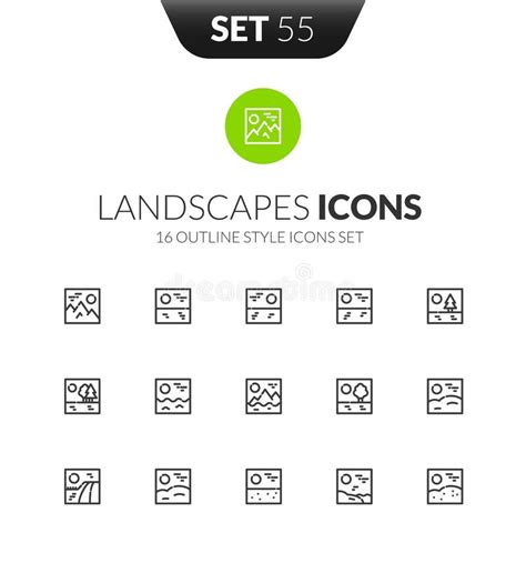 Outline Black Icons Set In Thin Modern Design Style Stock Vector