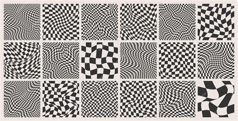 Premium Vector Trendy Checkered Pattern Black And White Distorted