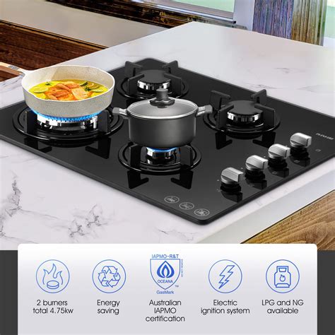 Maxkon Gas Cooktop Cooker 4 Burners Stove Tops 60cm Cook Hobs Stovetop