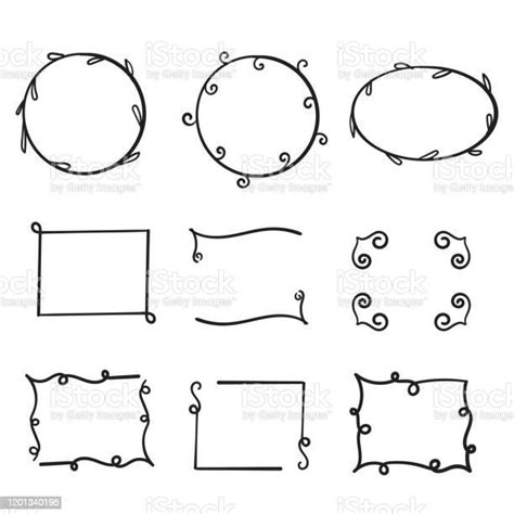손으로 그린 장식 장식 프레임과 테두리 빈티지 로얄 요소와 분할 소용돌이 벡터 낙서와 꽃 서예 장식 고전 양식에 대한 스톡 벡터 아트 및 기타 이미지 Istock
