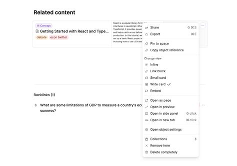 Object Menu Capacities Docs