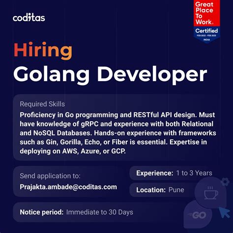 coditas on linkedin hiring hiringnow golangdeveloper techcareers
