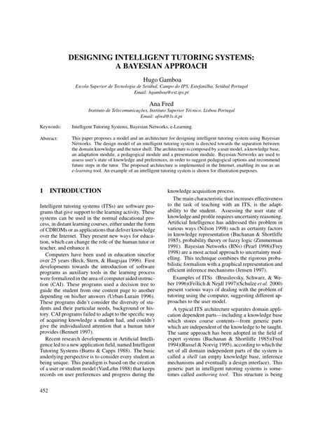 Pdf Designing Intelligent Tutoring Systems A Bayesian Approach