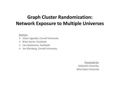 Graph Cluster Randomization Pdf Computing Technology And Computing
