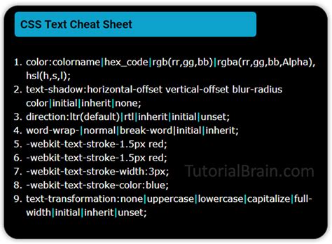 Css Text — Tutorialbrain