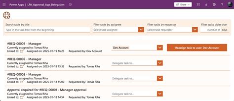 Power Automate Task Delegation App