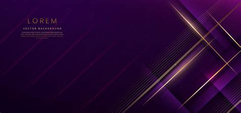 Abstract Elegant Dark Purple Background With Golden Line And Lighting