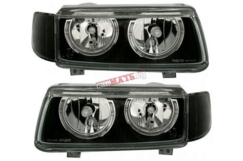 Кристални фарове Angel Eyes за Vw Passat B4 1993 1996 черни