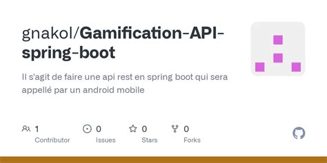Github Gnakol Gamification Api Spring Boot Il S Agit De Faire Une Api Rest En Spring Boot Qui