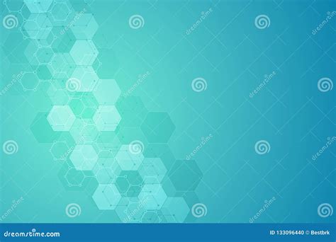 Geometric Background Texture With Molecular Structures And Chemical Engineering Abstract
