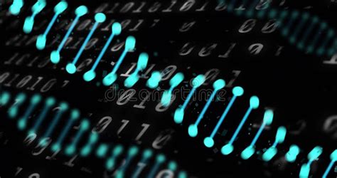 Image Of Dna Strands Over Data Processing On Black Background Stock Illustration Illustration