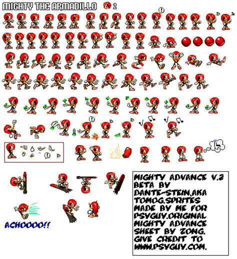 Mighty The Armadillo Sprites