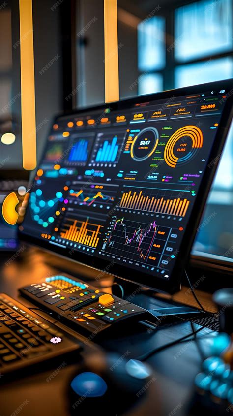 Ultrarealistic Hightech Dashboard For Data Analytics Modern Office