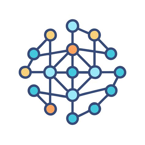 Interconnected Nodes Icon Illustrating Neural Networks In Technology Creative Environment
