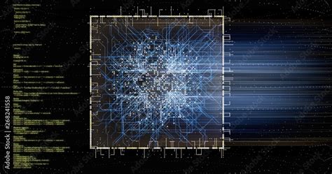 An Image Of Lines And Geometric Elements And Particles Visualization