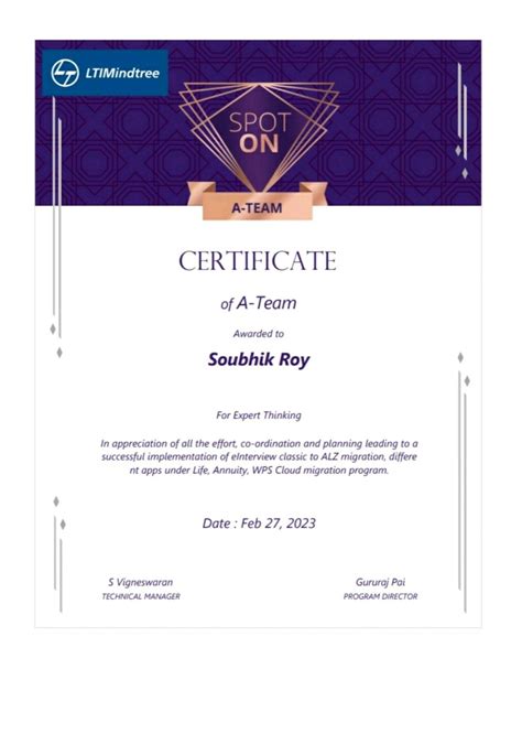 soubhik roy on linkedin ltimindtree appreciation post ltimindtree