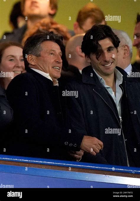 Sebastian Coe And His Son Harry Coe In The Stands Before The Premier