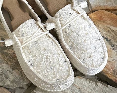 Cutom Hey Dudes Wendy Wedding Sneakers Bridal Tennis Shoes Flats