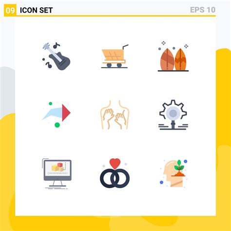 9 Thematic Vector Flat Colors And Editable Symbols Of Sexy Beauty Sport Direction Arrow Editable