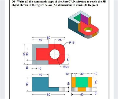 Solved Q Write All The Commands Steps Of The AutoCAD Chegg