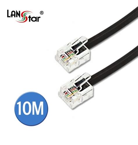 전화선 케이블 Rj12 6p4c Black 10m 팩스선 팩스케이블 일반전화선 전화선케이블 전화연결선 전화연 티몬