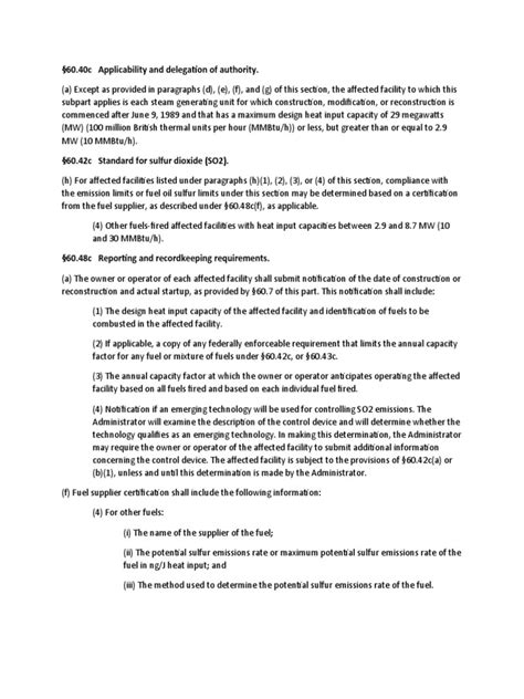 40 Cfr Part 60 Subpart Dc Download Free Pdf Fuels Sulfur Dioxide
