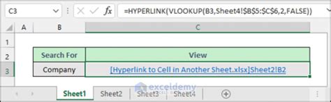 excel hyperlink to cell in another sheet with vlookup with easy steps