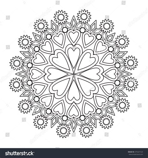 Coloring Page Adult Book Floral Circle Stock Illustration Shutterstock