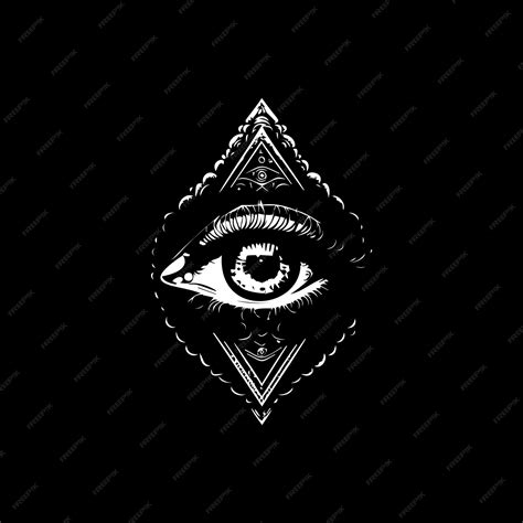 Allseeing Eye Dotwork Tattoo With Dots Shading Depth Illusion Tippling Tattoo 핸드 드로잉 흰색 엠블럼 On