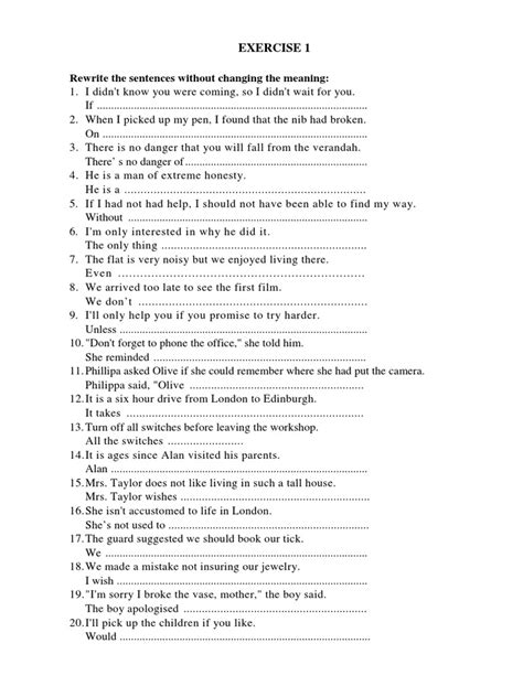 Transformation Exercise 1 Pdf