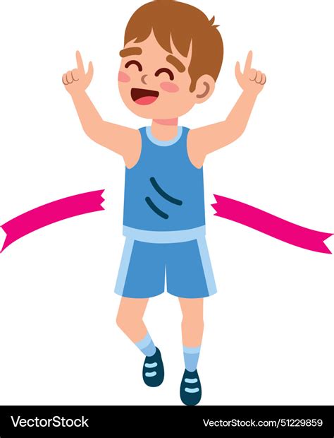 Runner Boy Sporty Royalty Free Vector Image Vectorstock
