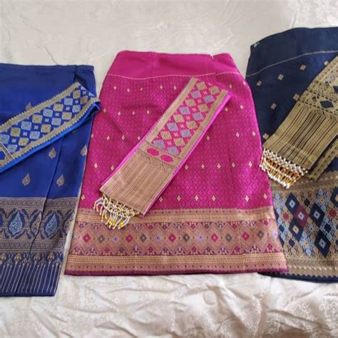 Wrap Around Skirt With Lao Sinh Pha Being Lao Silk Free Sizeready To
