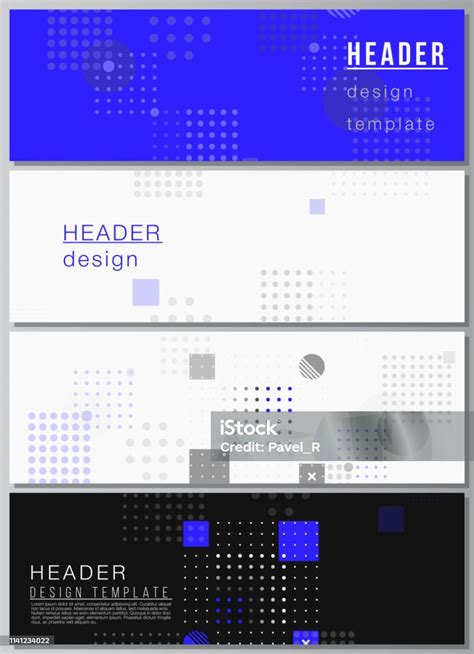 헤더의 편집 가능한 레이아웃의 최소한의 벡터 일러스트 레이 션 배너 디자인 서식 파일 유체 기하학적 모양과 추상적인 벡터 배경입니다 개념에 대한 스톡 벡터 아트 및 기타