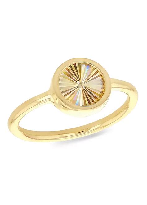 Tuscany Gold 9ct Yellow Gold Rainbow Circle Ring Freemans